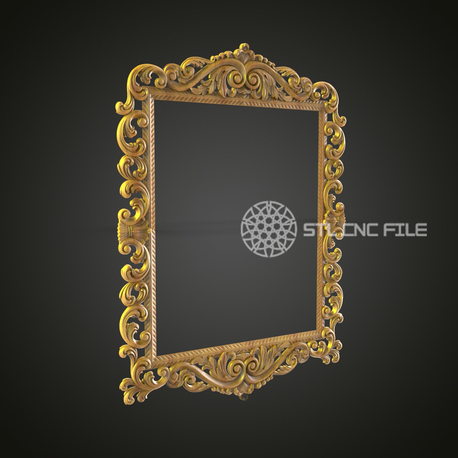 Luxurious Baroque Style Frame STL Model Perfect for CNC Router Art and ...