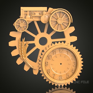 Tractor Gear Clock - STL Model for CNC Router and 3D Printing - Artcam ...