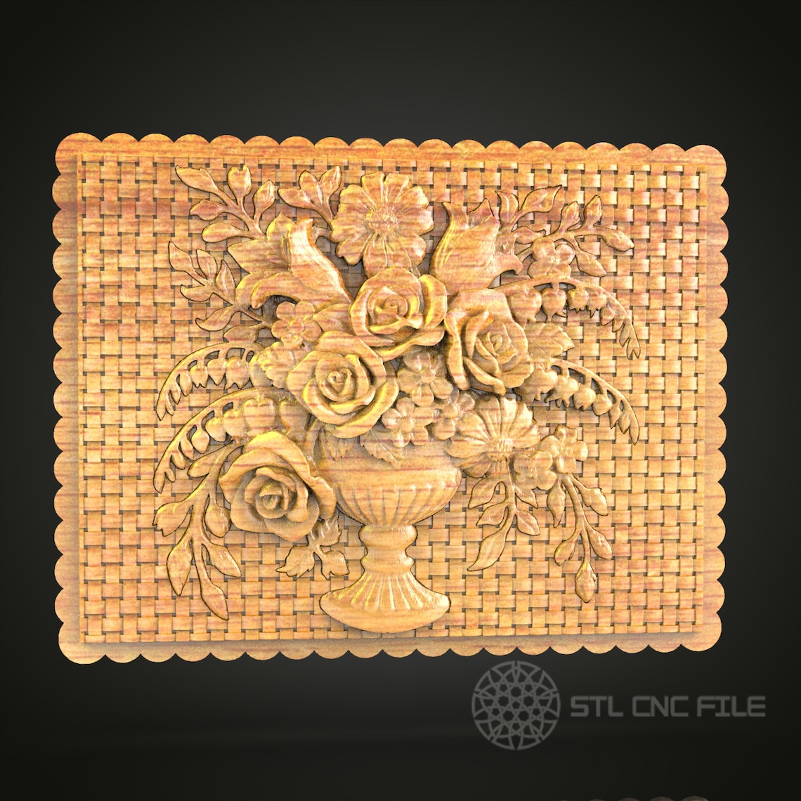 Floral Bouquet 3D STL Model - CNC Router File for Classic Wood Carving ...
