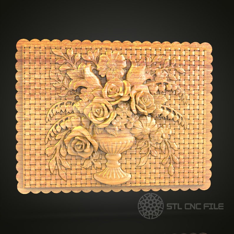 Floral Bouquet 3D STL Model - CNC Router File for Classic Wood Carving ...