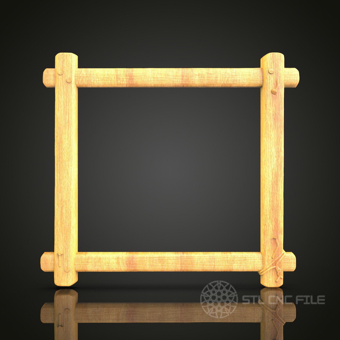 Rustic Log Cabin Frame STL Model - CNC Router Files for Artcam, Aspire ...