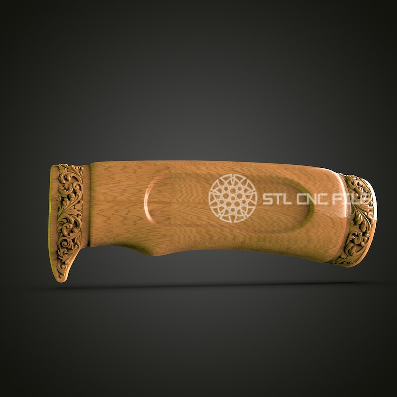 Ornate Scroll Handle STL File for CNC Router - Luxurious Wood Carving ...