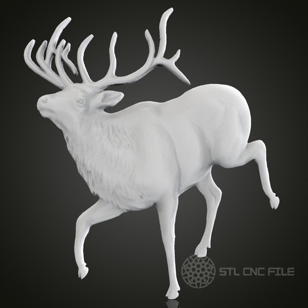 Running Deer 3D Relief: CNC Router STL Model (digital Download) - Etsy