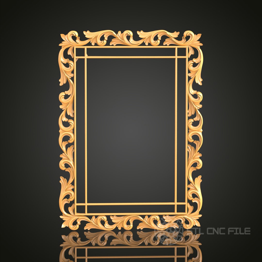 Ornate Scrollwork 3D Frame STL Model for CNC Router Engraver, Artcam ...