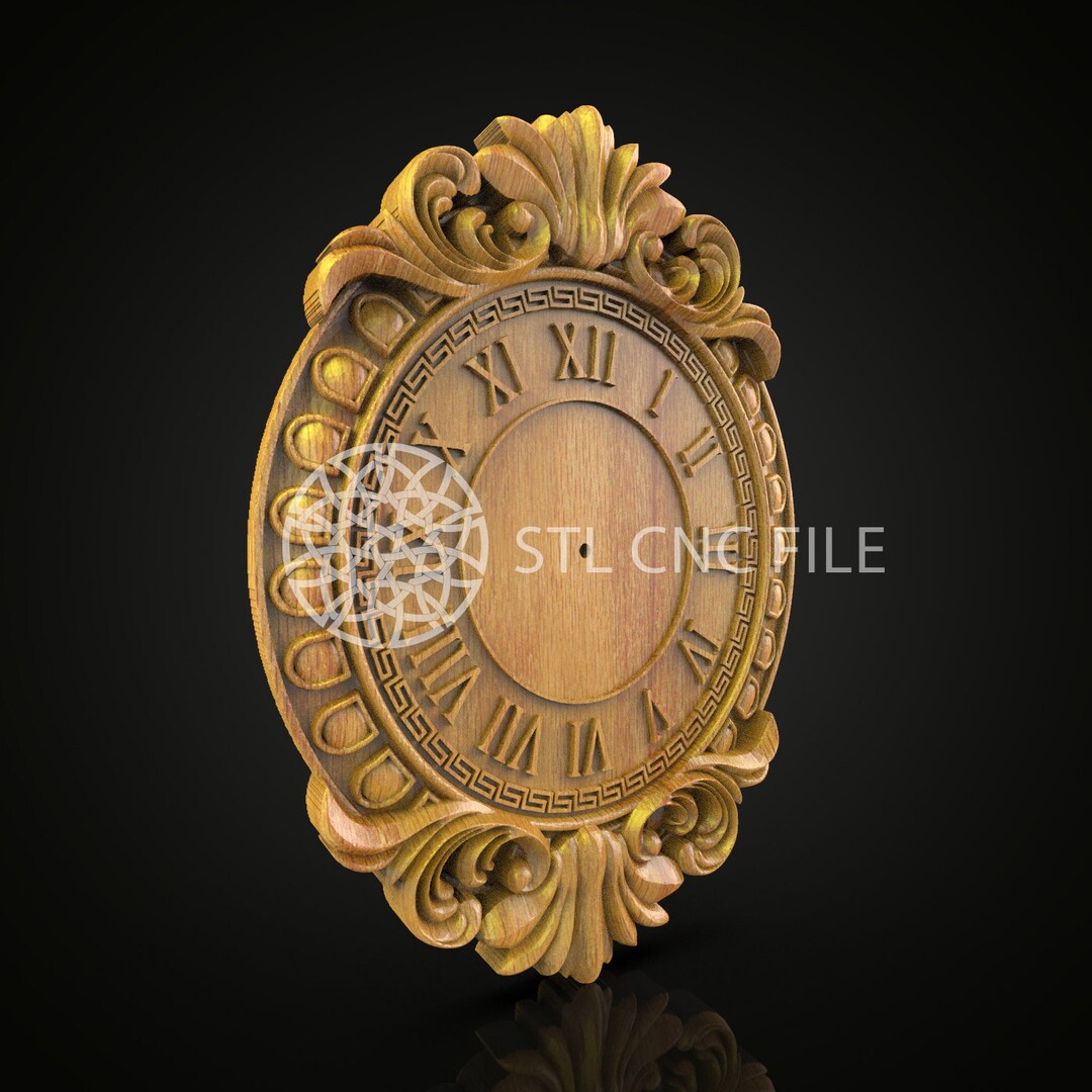 Classic Roman Numerals Clock STL Model, CNC Engraving File, Artcam ...