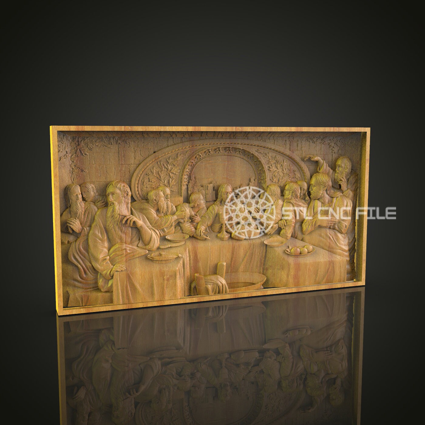 Elegant Last Supper Wood Panel - CNC Engraved Art, Religious STL Model ...