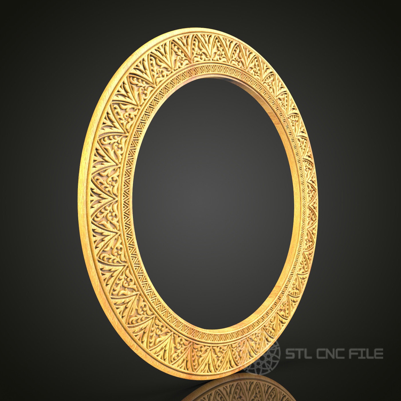 Tribal Round Frame STL Model: CNC Router Artcam Aspire (digital File ...