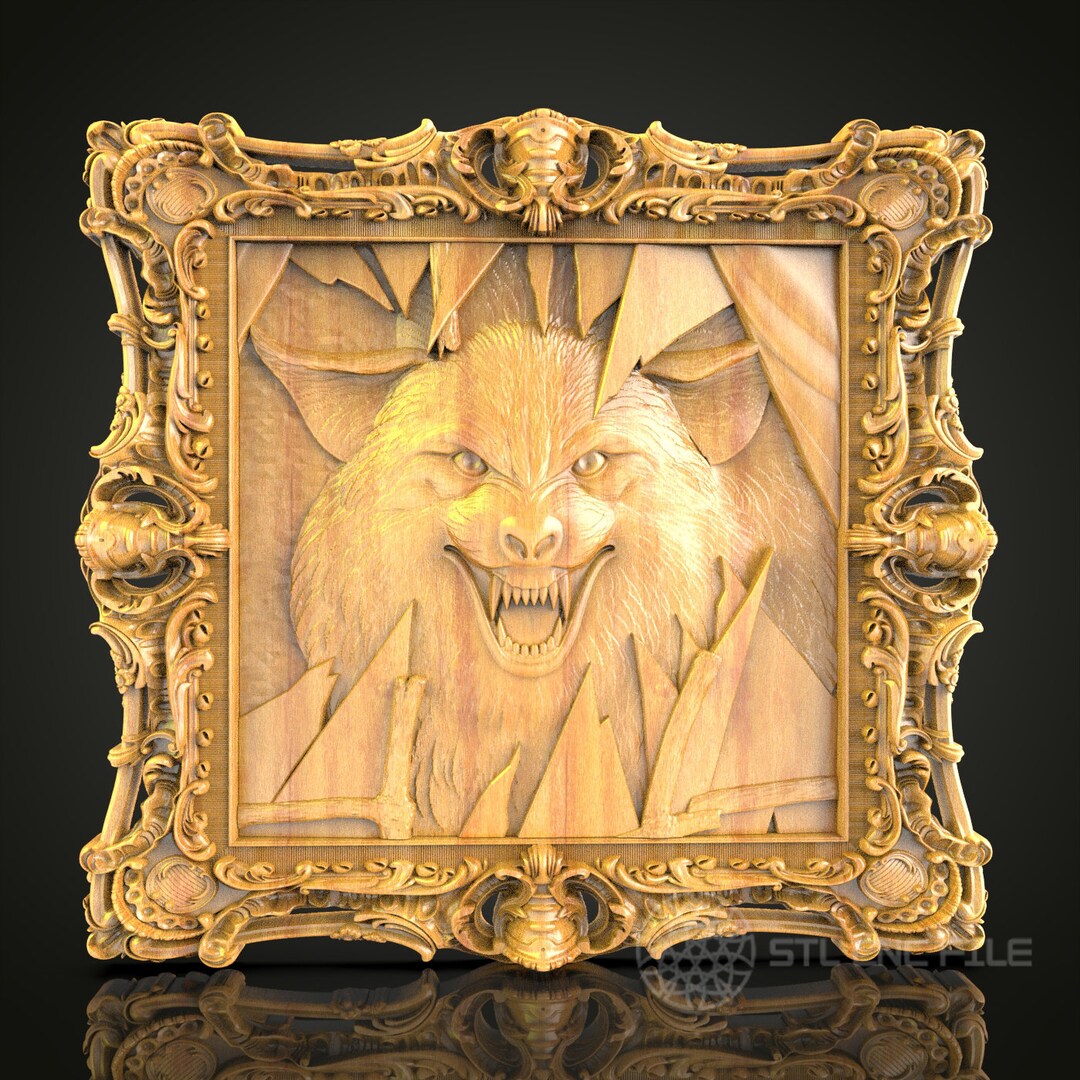 Intense Wolf Relief STL Model for CNC Router - Artcam, Aspire ...