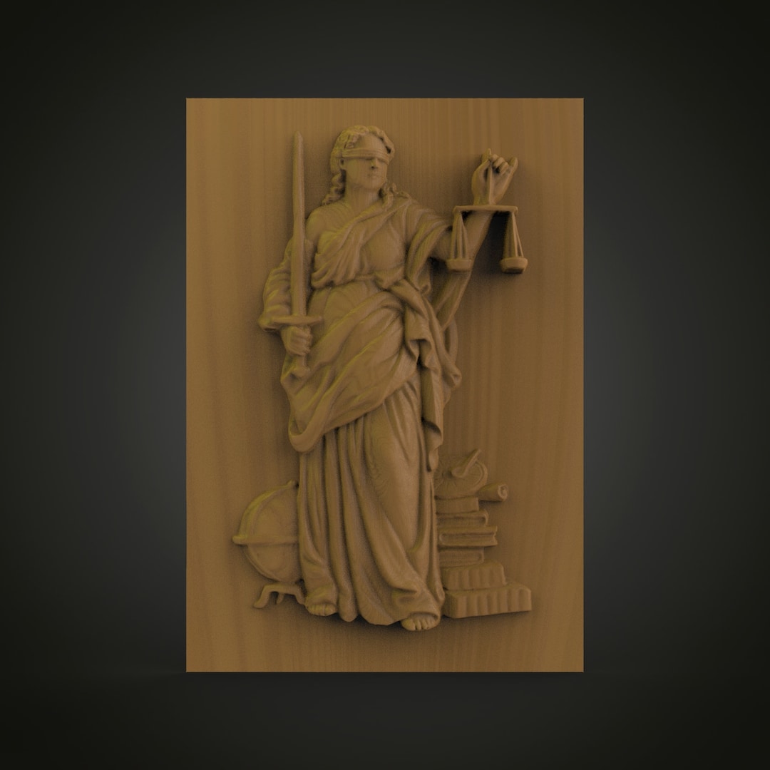 Lady Justice 3D Relief Model: CNC Carving Design (digital File) - Etsy