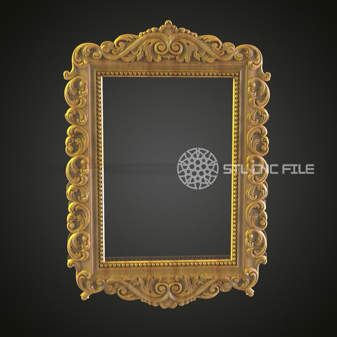 Elegant Rococo Frame STL File for CNC Engraving - Exquisite Wood Art ...