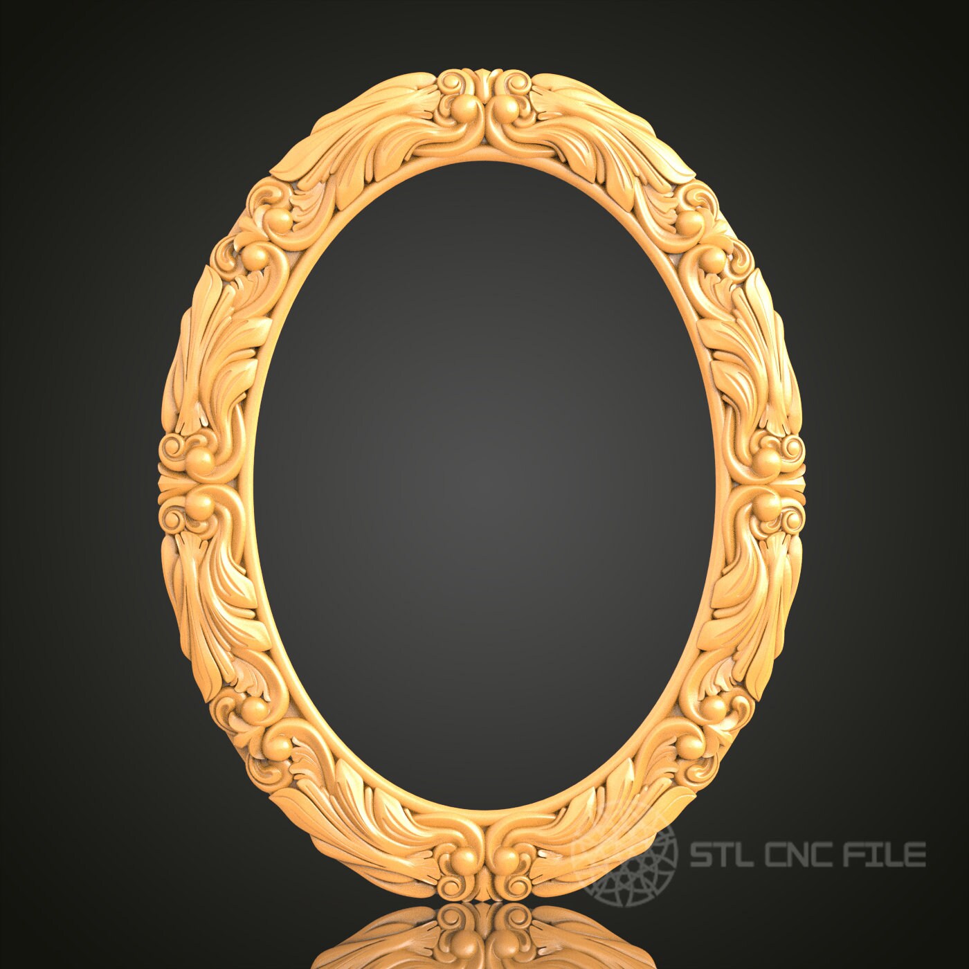 Classical Floral Oval Frame STL Model – Perfect for CNC and 3D Printing ...