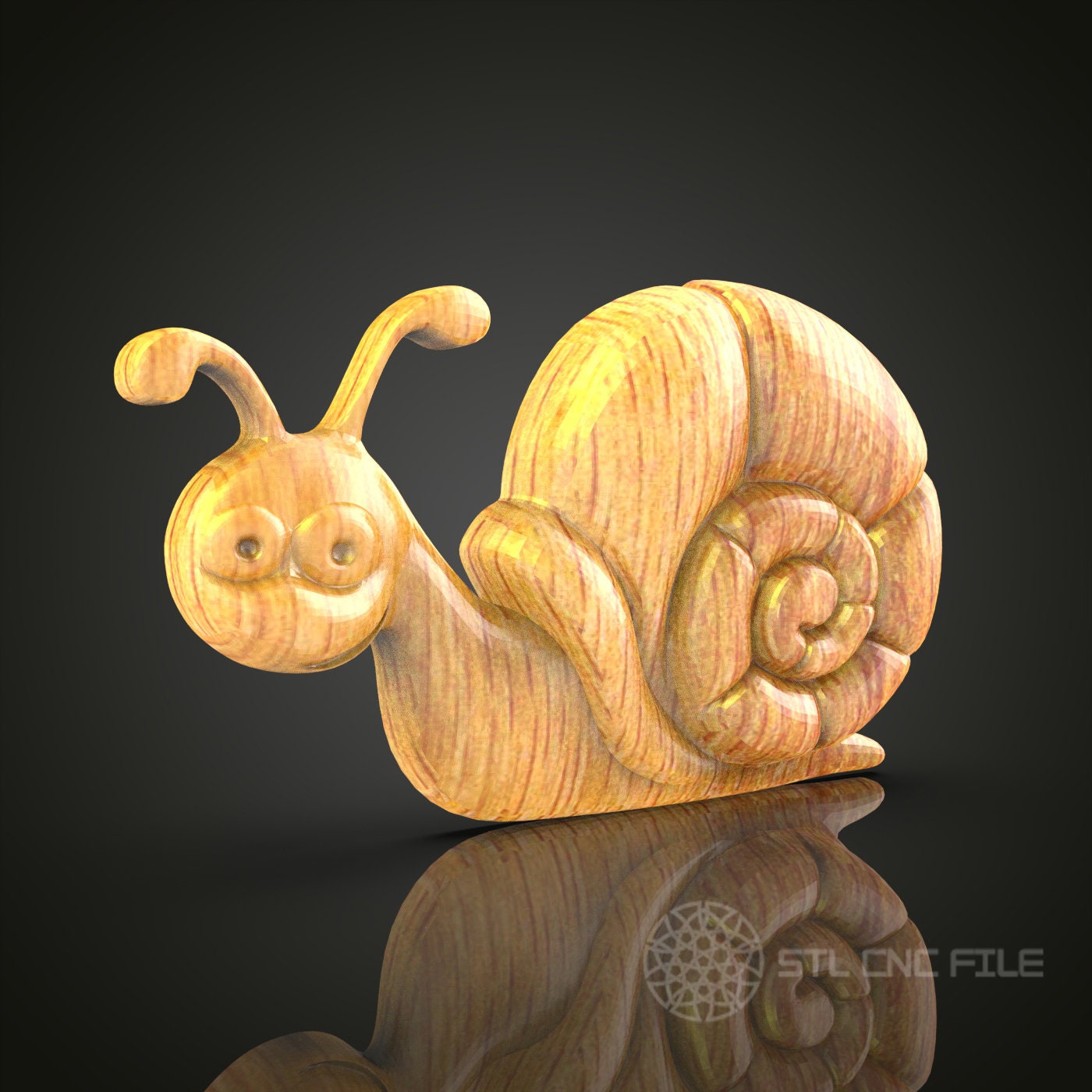 Whimsical Snail STL File for CNC, 3D Wood Carving, Charming Garden ...