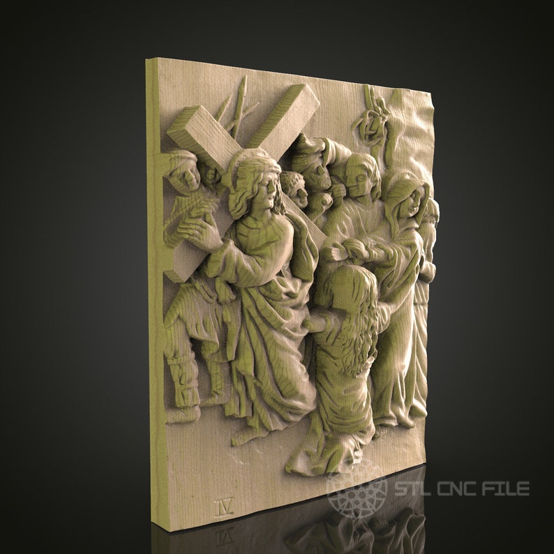 Relief of Jesus Carrying the Cross STL Model for CNC Router, 3D Printer ...