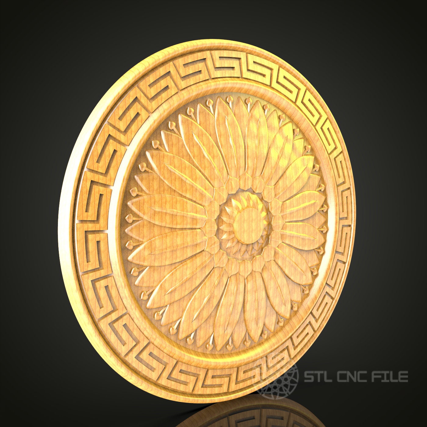Greek Sunburst Medallion STL Model for CNC Engraving - Etsy