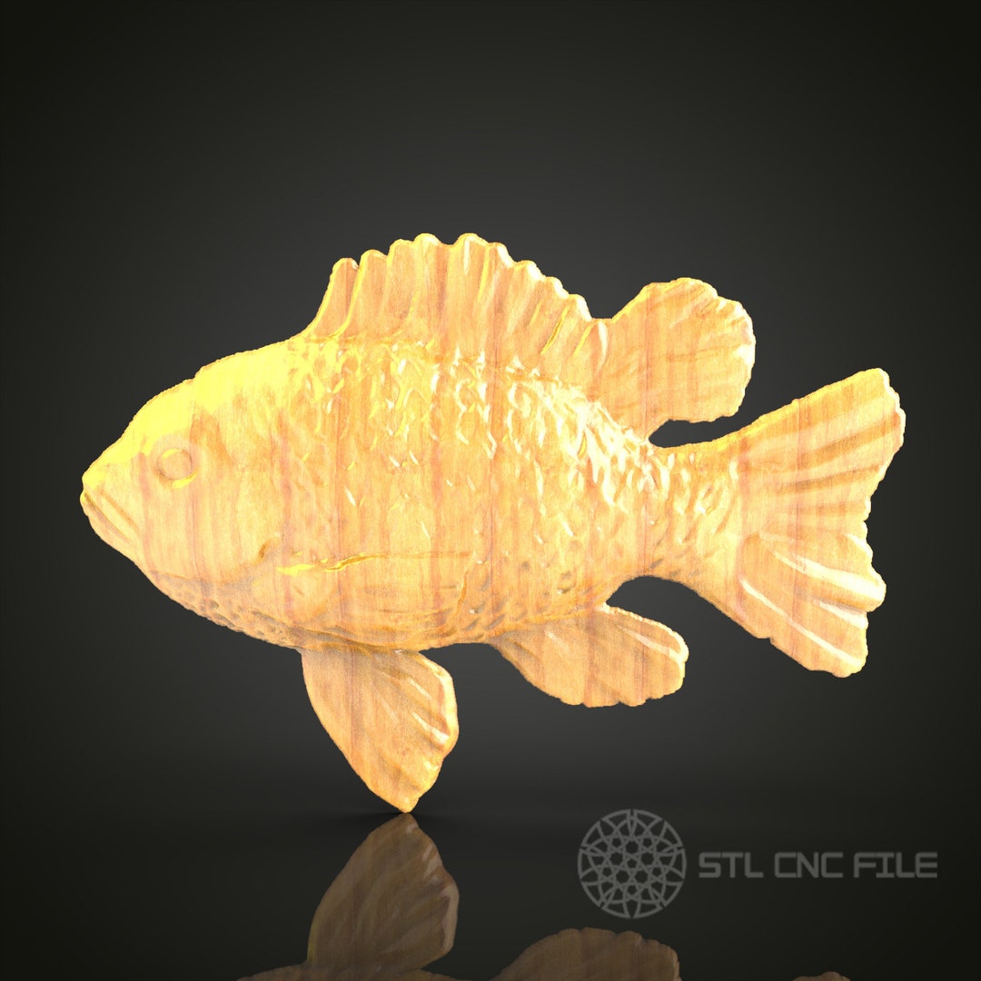 Fish 3D STL Model for CNC Router - Aquatic Wall Decor, Digital Carving ...