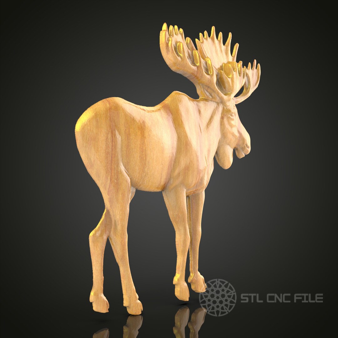 Majestic Moose Wood Sculpture STL File for CNC Router - Etsy