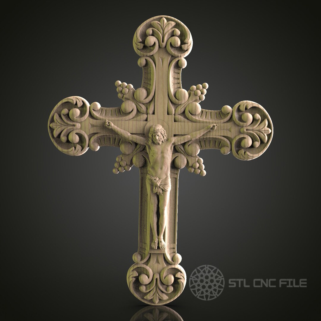 Ornate Crucifix Relief for CNC and 3D Printing - STL File - Etsy