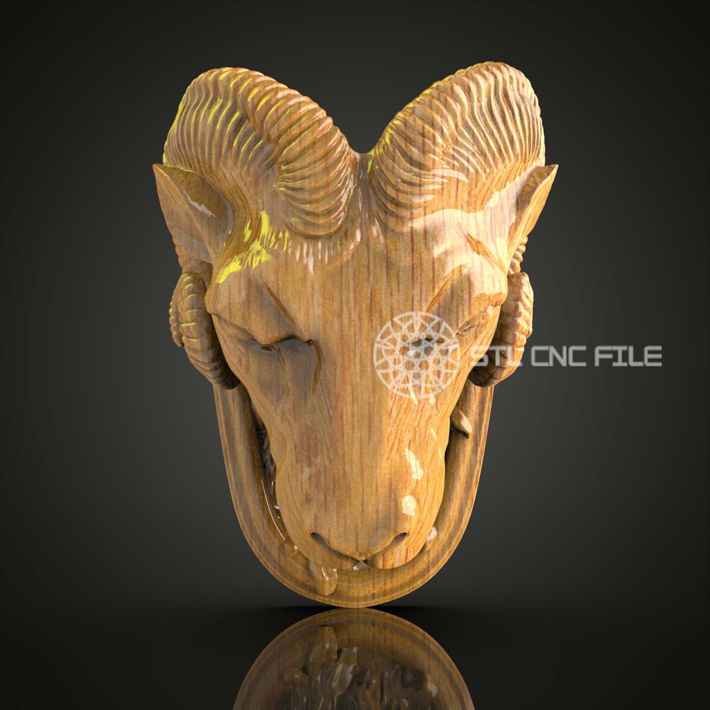 Serene Sheep Bust - Ram STL Model for CNC, Artcam/aspire Sheep Carving ...