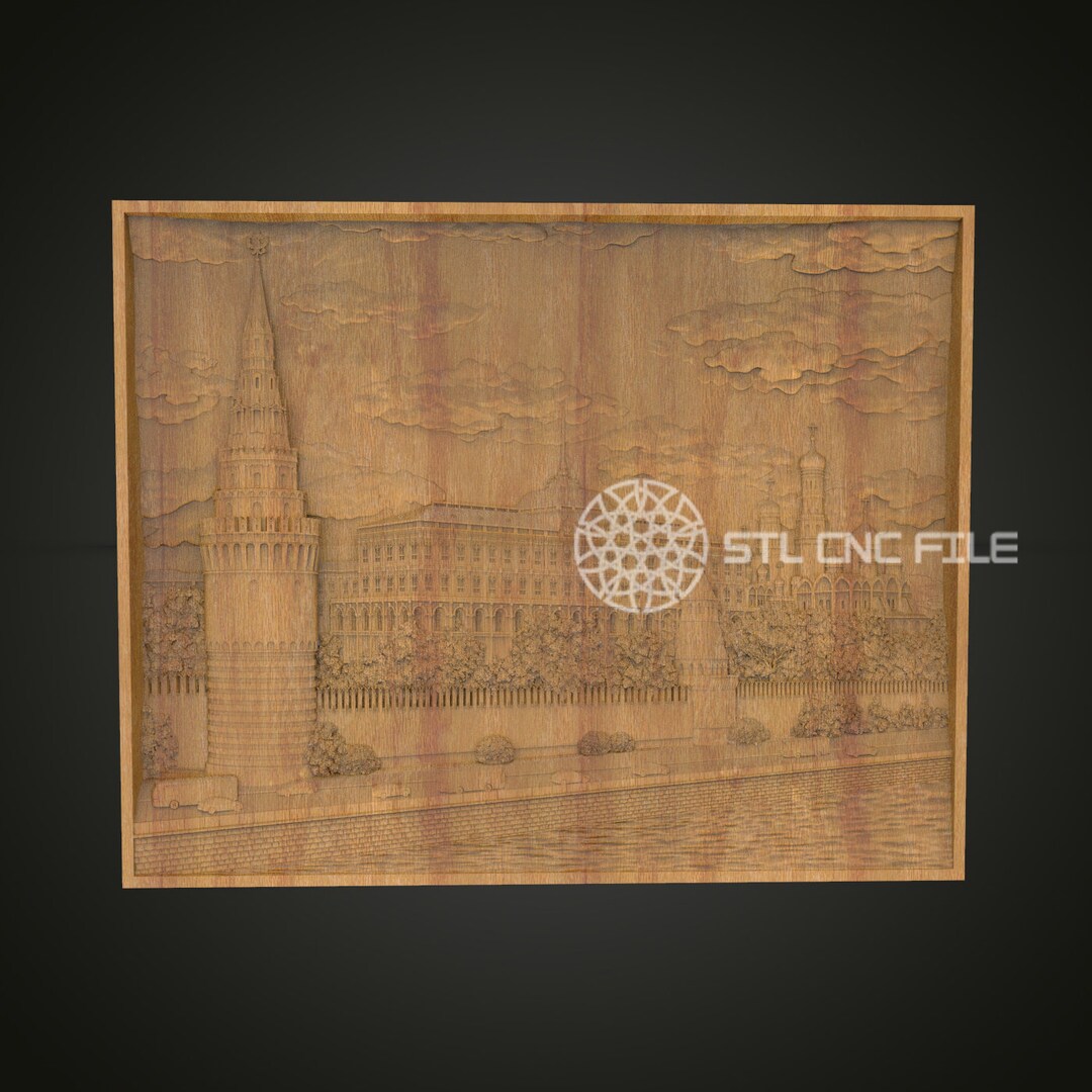 Architectural Landmark STL Model for CNC - Detailed Cityscape Wood ...