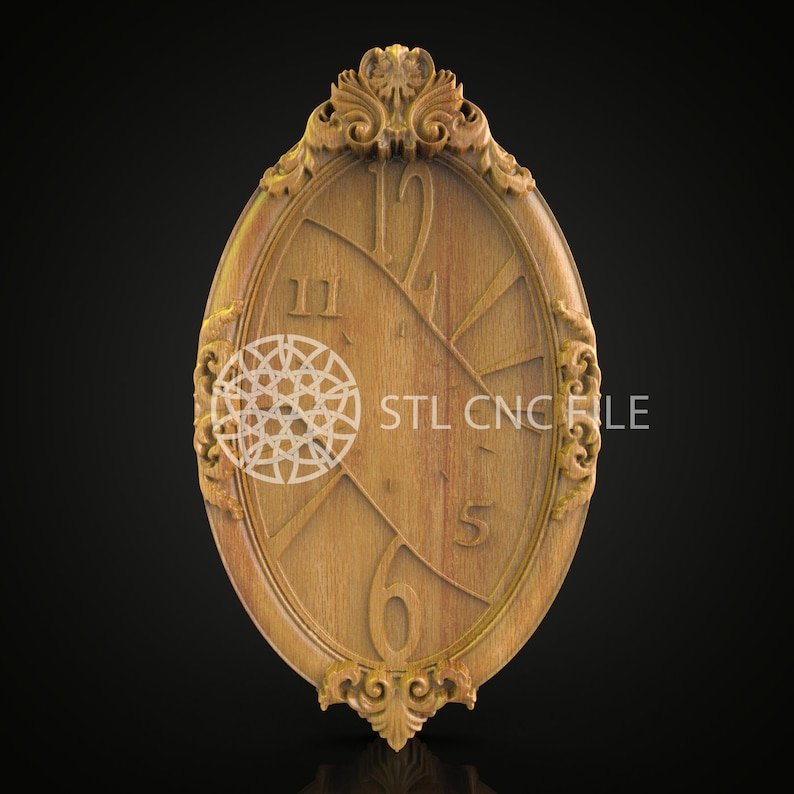 Vintage Oval Clock STL Model, CNC Router Engraving File, Elegant Wall ...