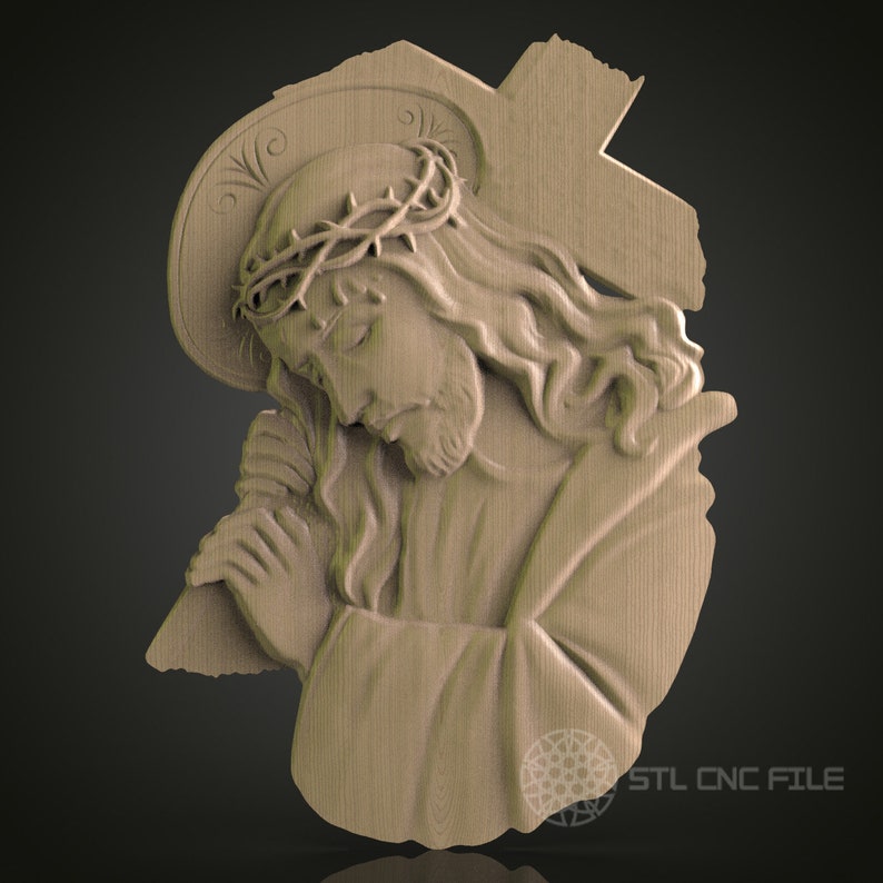 STL Model of Jesus Carrying Cross, CNC Router Engraver, Artcam, Aspire ...