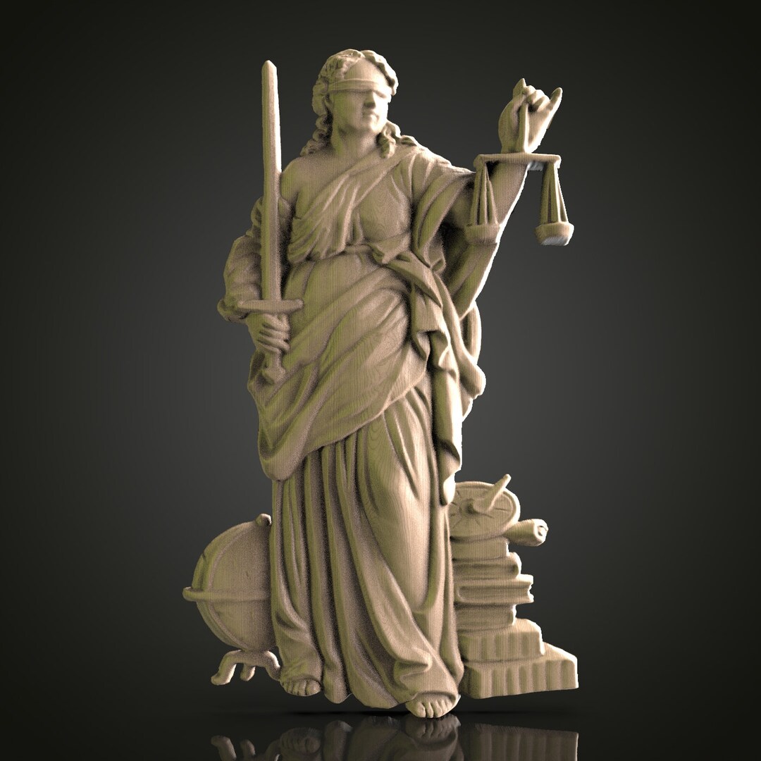 Statue of Justice 3D STL for CNC Carving and 3D Printing, Artcam ...