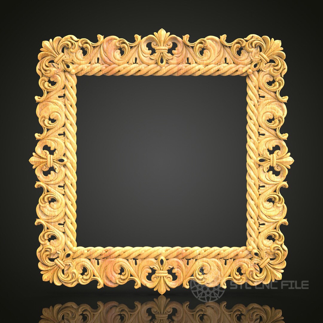 Golden Nautical Rope Frame STL Model - CNC Router Files for Artcam ...