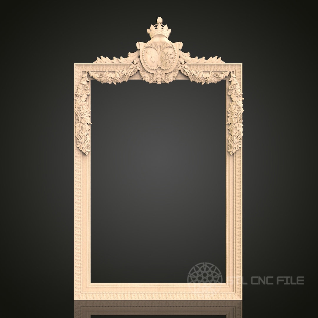 Ornate Mirror Frame CNC Carving STL File - Luxurious Rococo Style ...