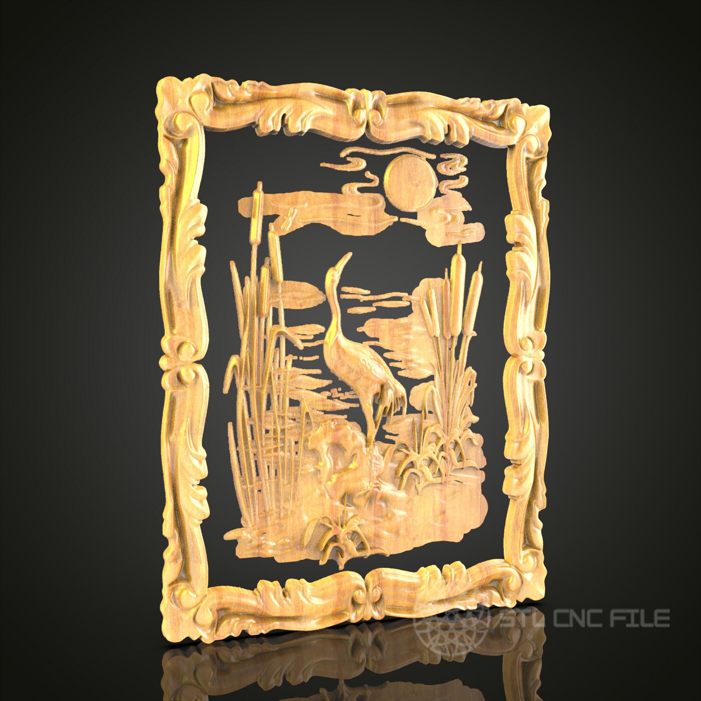 3D Wetland Scene STL File for CNC Router, Artcam, Aspire Nature ...