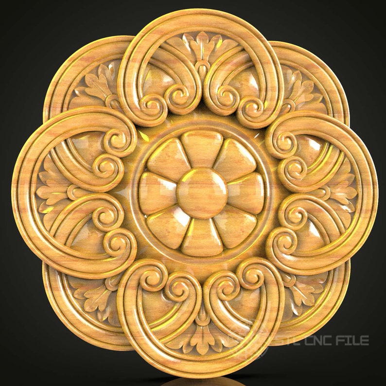 Baroque Style CNC Carved Wood Panel, STL Model for Router, Elegant Wall ...