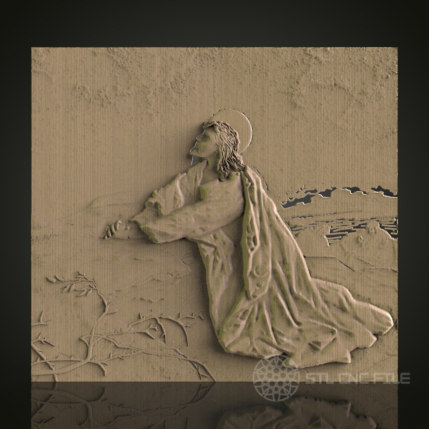 Praying Figure 3D Relief - STL Model for CNC, Artcam, Aspire, Wood, 3D ...
