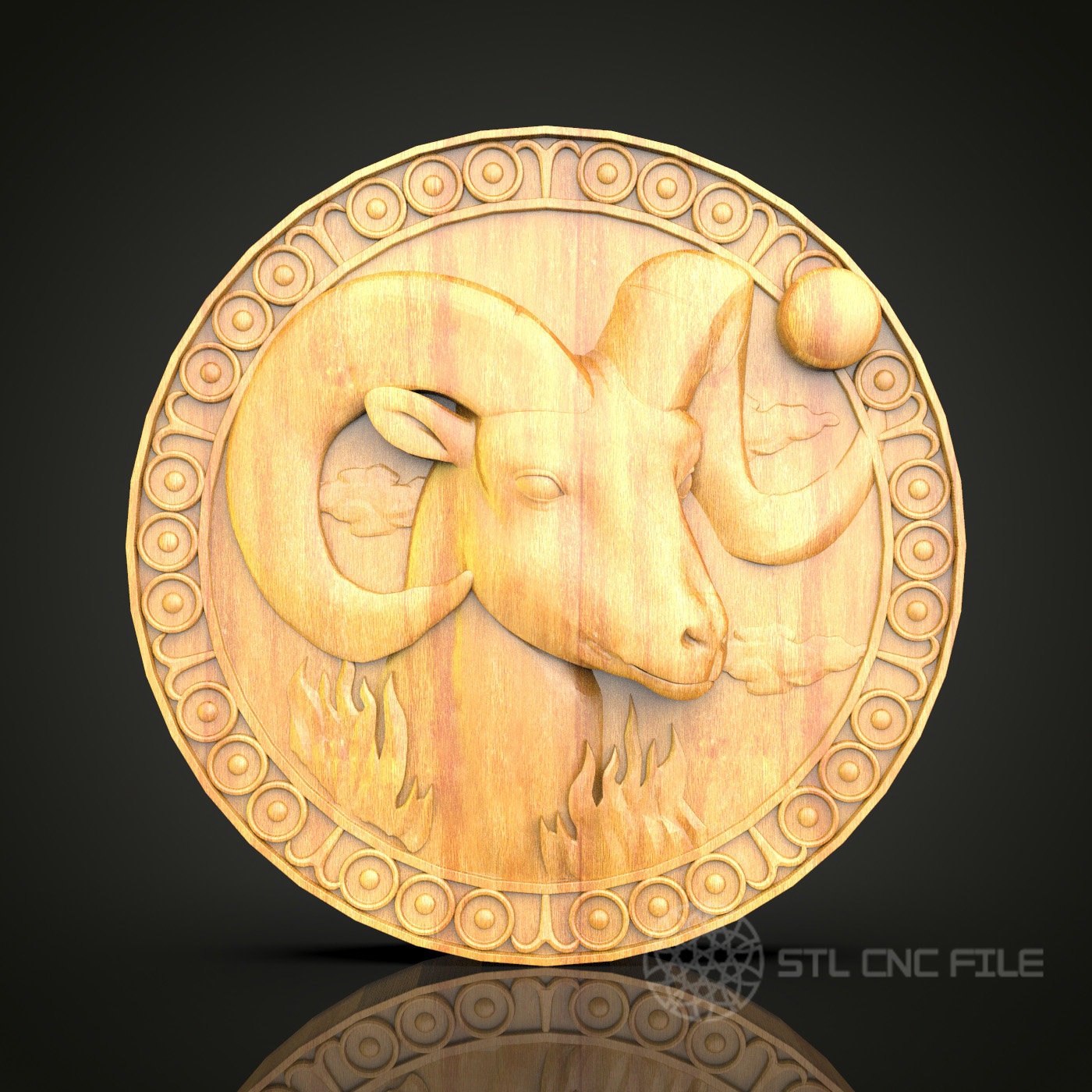 Aries Zodiac Wood Carving: CNC Engraved Astrology Wall Art - Etsy