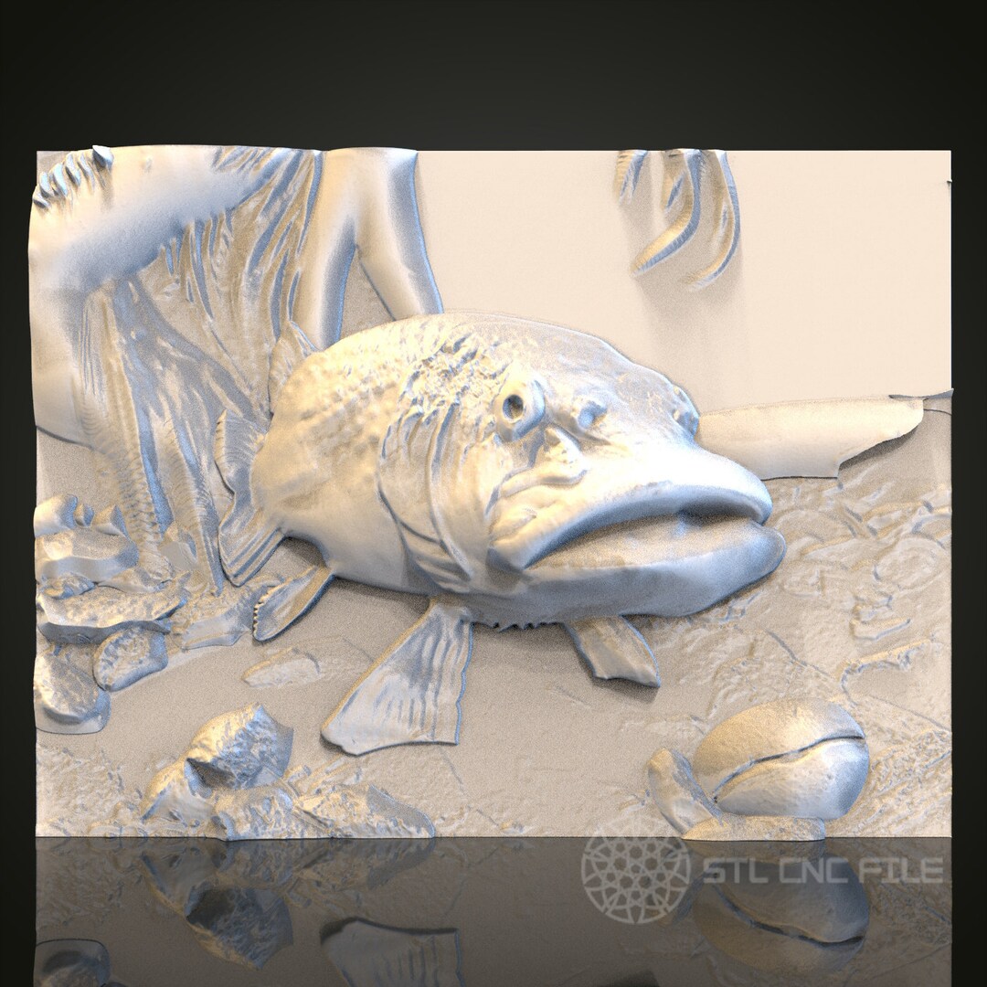 Largemouth Bass 3D STL File, CNC and 3D Printer Model, Fishing Art ...