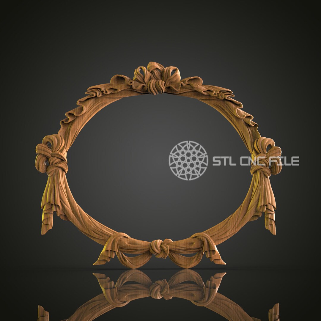 Decorative Ribbon 3D Frame STL Model for CNC Router Engraver - Artcam ...