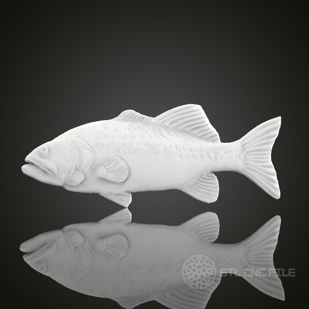 Highly Detailed Bass Fish STL Model for CNC Router Engraver | Artcam & Aspire Compatible | 3D ...