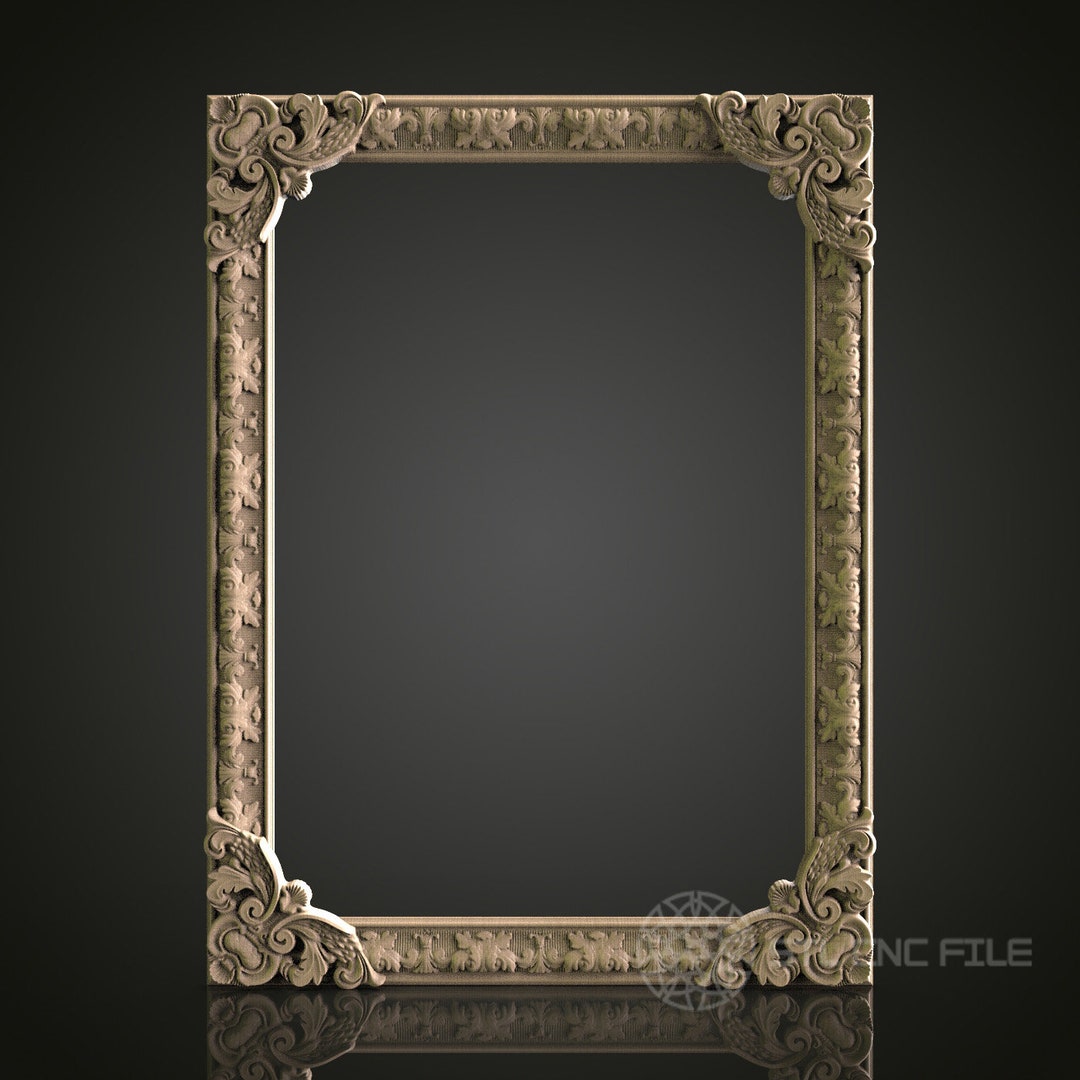 Intricate Rectangular Frame for CNC and 3D Printing - STL File - Etsy