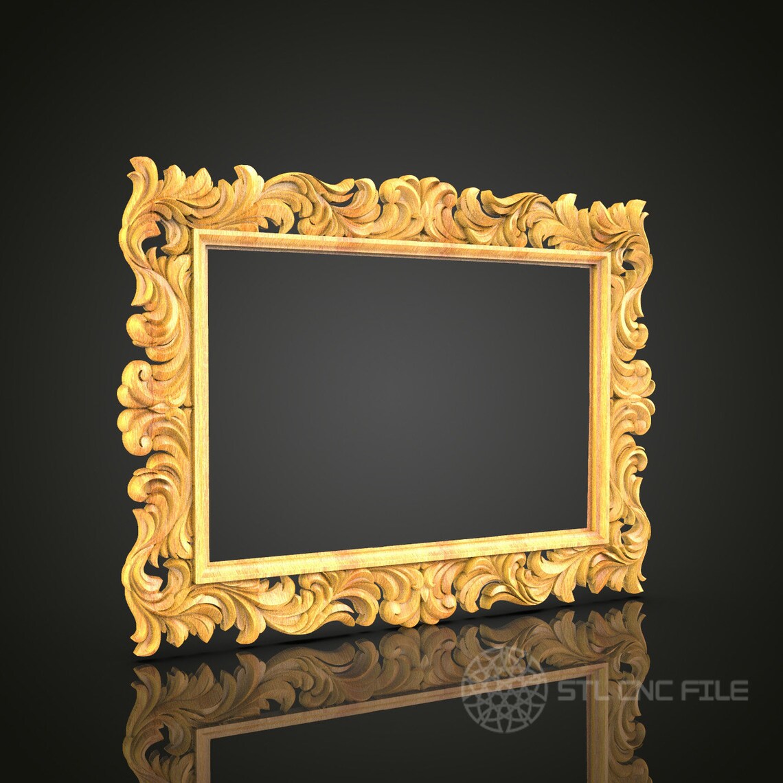 Opulent Baroque-style Mirror Frame STL Model for CNC Router - Artcam ...