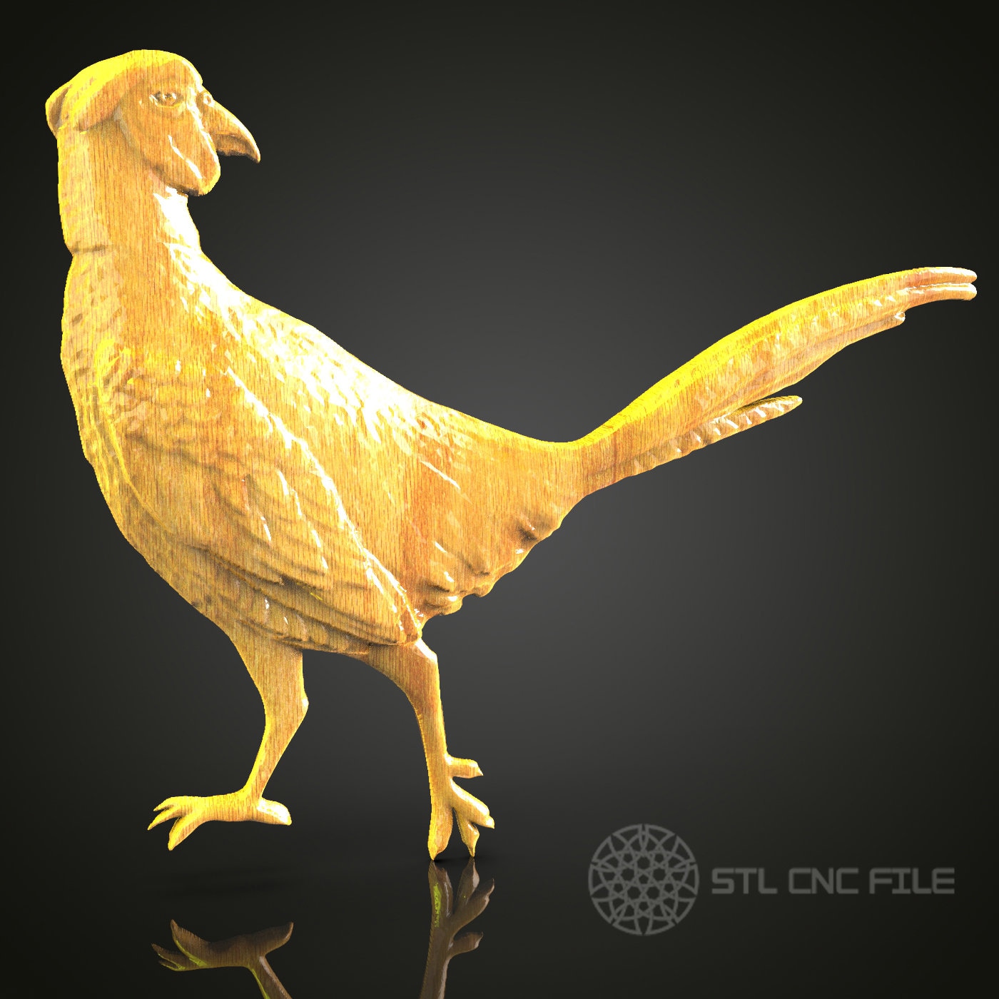 Chicken 3D STL Model for CNC Router - Detailed Poultry Wood Carving ...