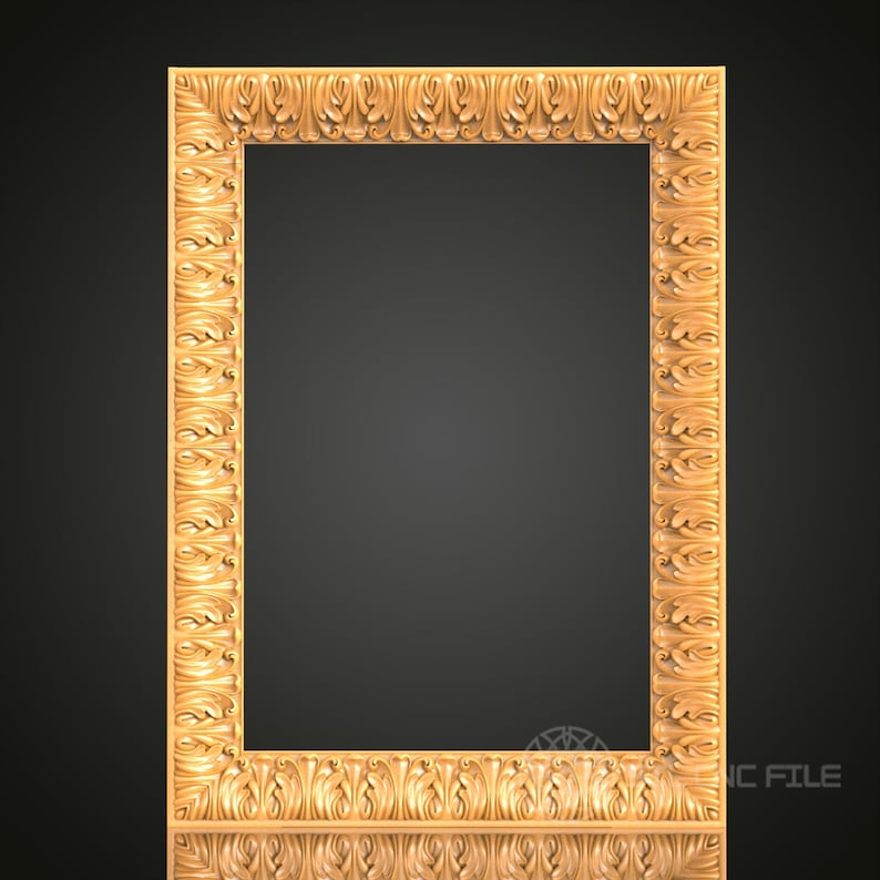 Rectangular Scrollwork Frame STL Model – Perfect for Elegant CNC and 3D ...