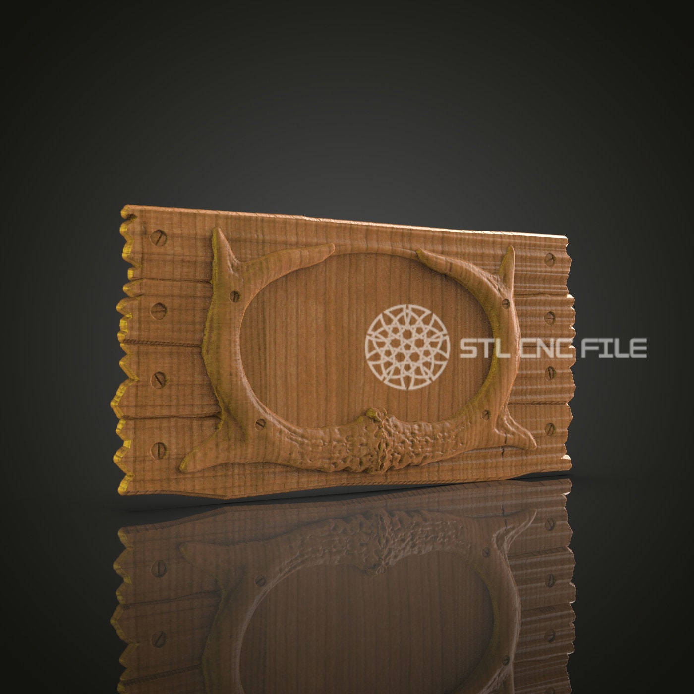 Rustic Antler Frame STL Model for CNC Router Engraver Artcam, Aspire ...