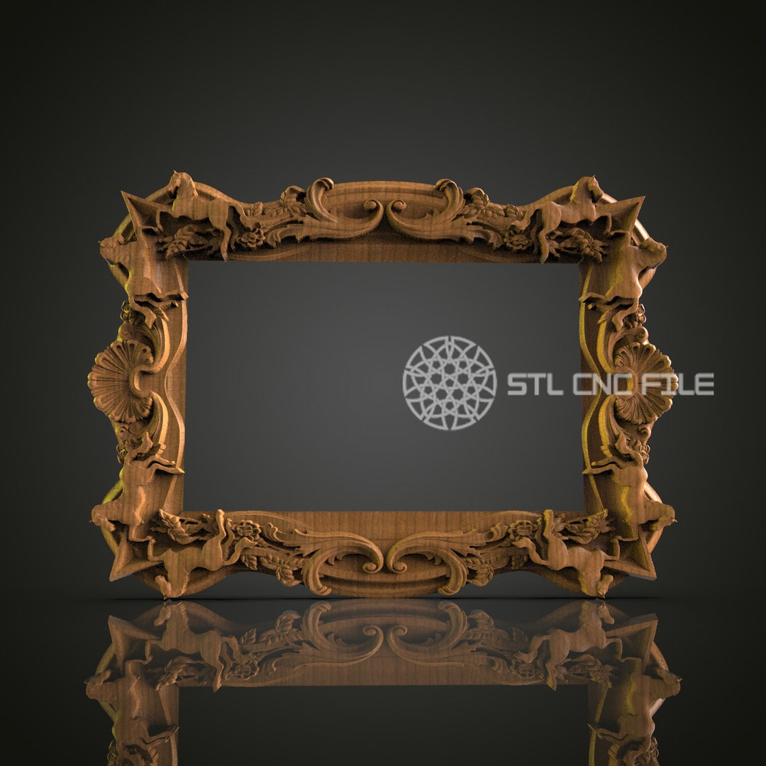 Baroque Ornate 3D Frame STL Model for CNC Router Engraver - Artcam ...