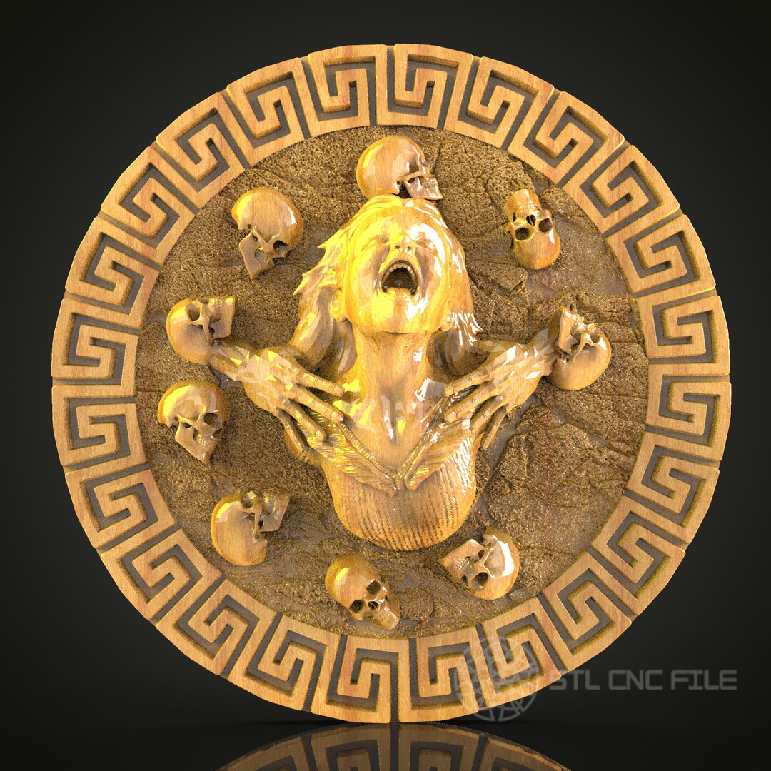 STL Model of Mythical Greek Tragedy Scene With Skulls for CNC Router ...