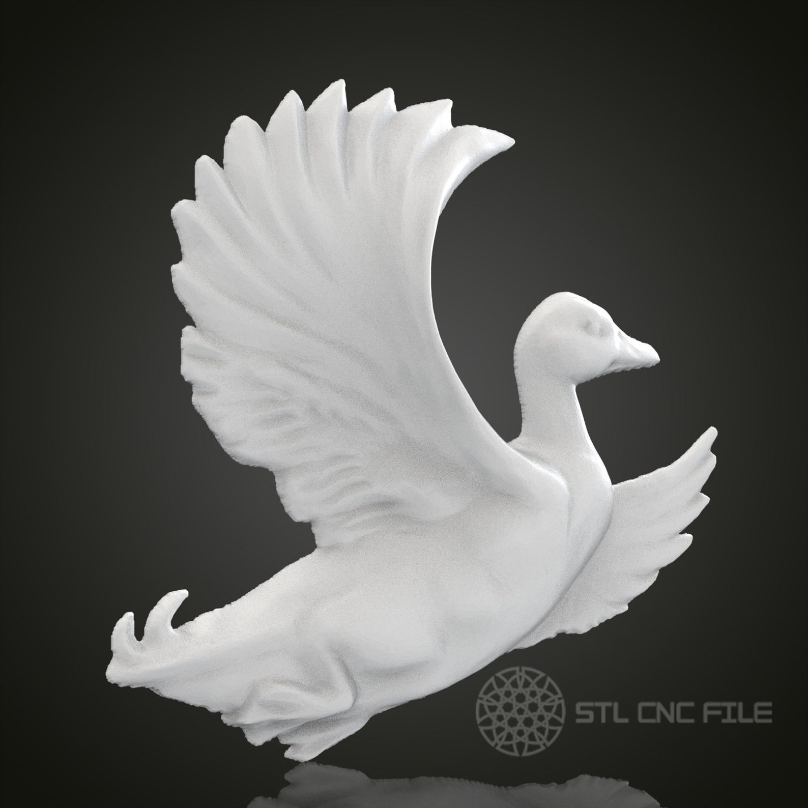 Flying Duck 3D STL Model for CNC Router Engraver, Artcam, Aspire, CNC ...