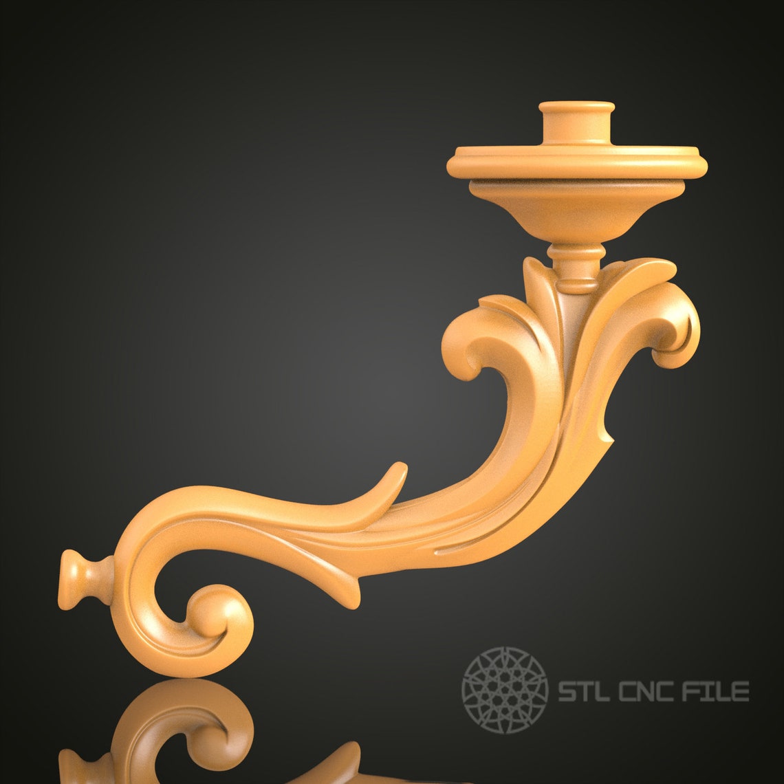 Ornate Candle Holder - STL Model for CNC Router and 3D Printing ...
