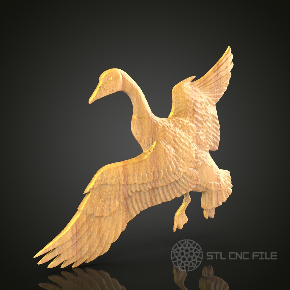 Graceful Goose STL Model for CNC Routers - Ideal for Wood or Metal Wall ...