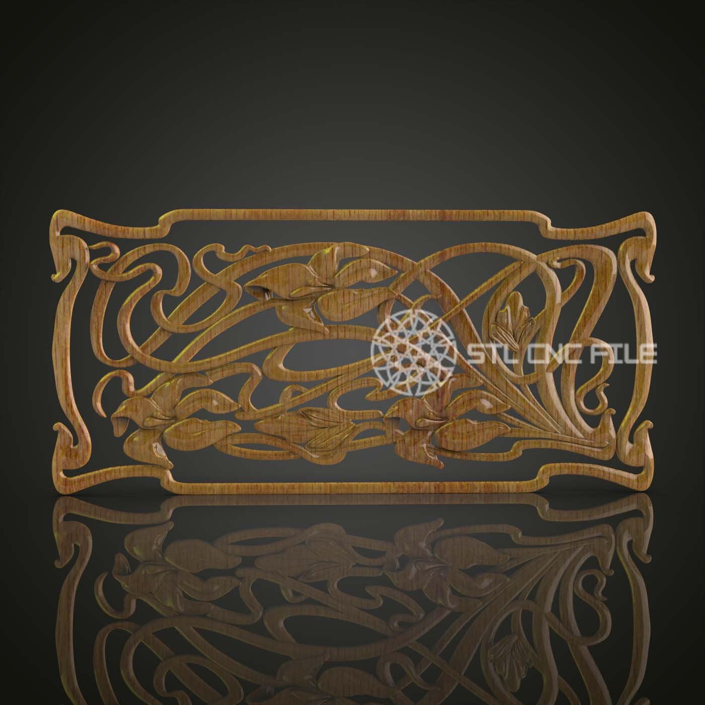Art Nouveau Floral Relief STL - Elegant CNC Carving File - Etsy