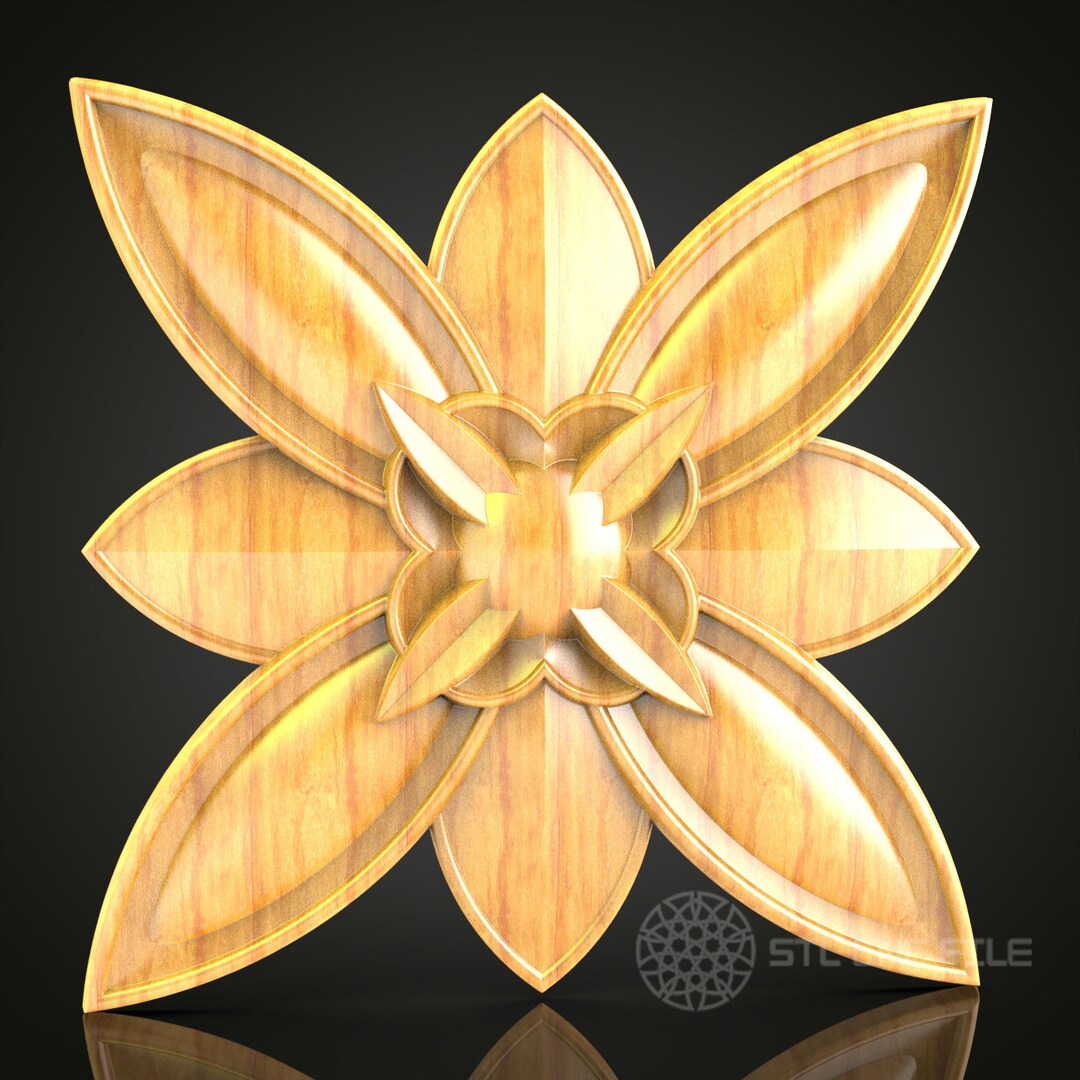 Floral Bloom STL Model - CNC Router Digital File for Artcam, Aspire ...