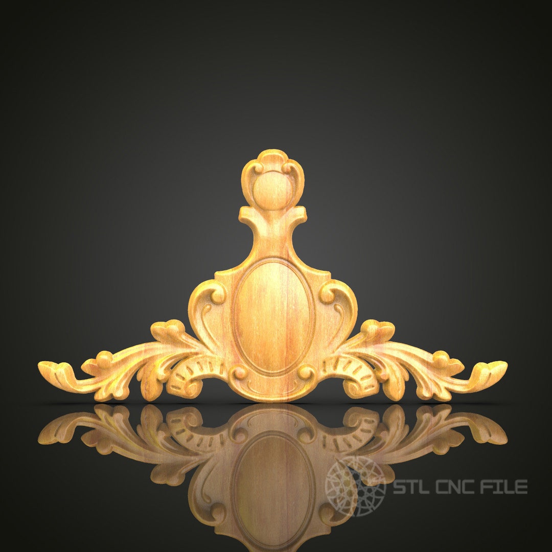 Elegant Rococo Crown Motif STL Model, CNC Router Files for Decorative ...