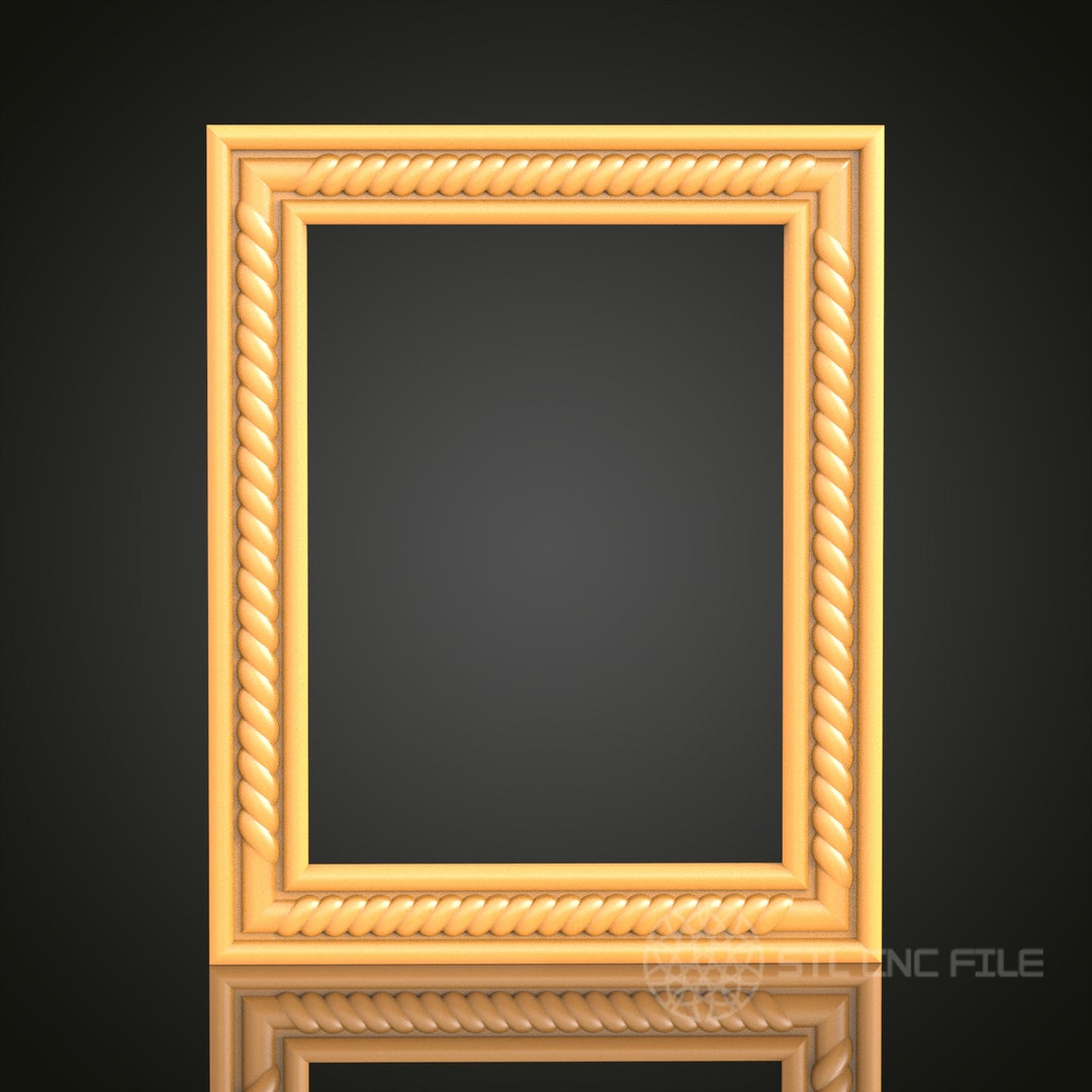 Elegant Rope Border 3D Frame STL Model for CNC Router Engraver | Artcam ...
