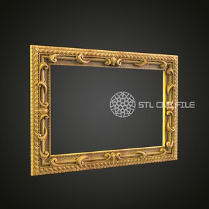 Classic Rope Border Rectangular Frame 3D Model for CNC - Artcam, Aspire ...